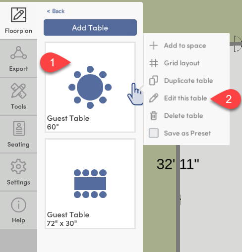 How do I create table presets? – Floorplans by Tripleseat Help Center